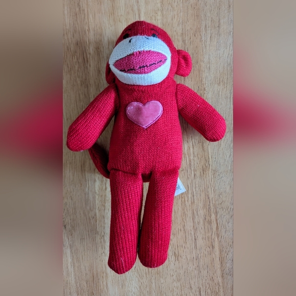 Dan Dee | Toys | Dan Dee Sock Monkey 9 Red Embroidered Heart Stuffed ...